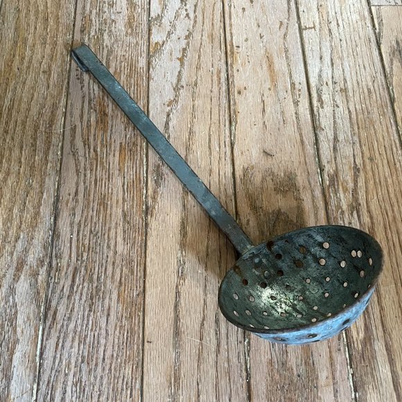 Vintage | Kitchen | Vintage Large Dipper Skimmer Soup Strainer Metal ...